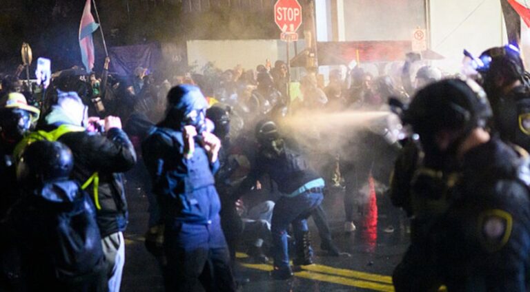 Portland ICE Facility Erupts in Violence as Police Stand Down ...